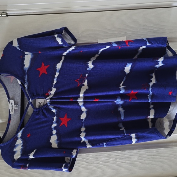 Freshman | Tops | Freshman Brand Womens Blue Patriotic Short Sleeves ...